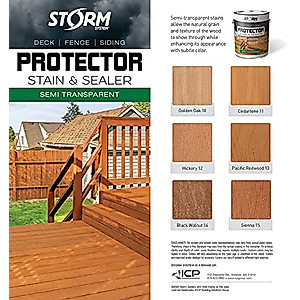 Storm System Protector - Cedartone, 1 Gallon, Protects Outdoor Wood from Water & UV Rays, Siding, Fence & Deck Stain and Sealer, Outdoor Wood Stain and Sealer