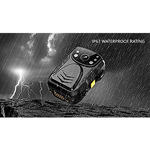 PatrolMaster 1296P UHD Body Camera with Audio (Build-in 128GB), 2 Inch Display, Night Vision, Waterproof, Shockproof, Body Worn Camera with Compact Design, Police Camera