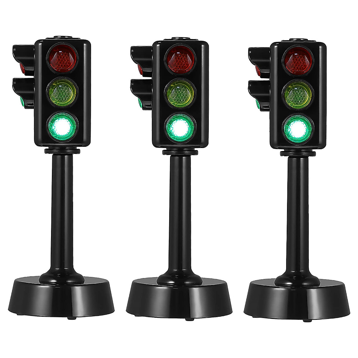 Kisangel Traffic Light 3pcs Simulation Traffic Traffic Toy Signs Kids Street Signs Playset Light Construction Themed Party Decorations Kids Light Table