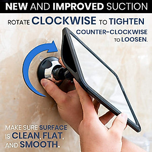 MIRRORVANA Fogless Shower Mirror for Shaving with Upgraded Suction, Dual Anti Fog Design, Shatterproof Surface & 360° Swivel, 8" x 7"