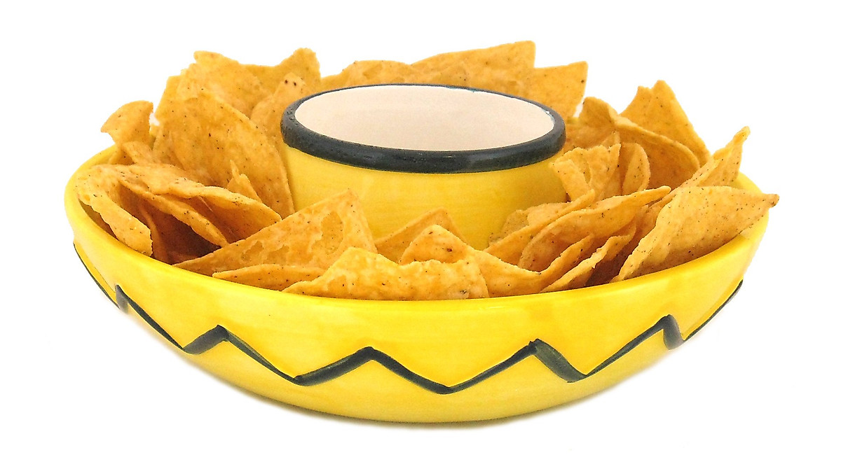 Mexican Sombrero Ceramic Chip & Dip Bowl for Parties & BBQs