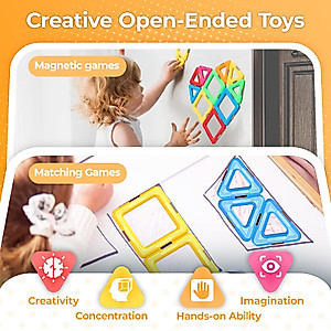 idoot Magnetic Building Tiles Blocks Toys for Kids, Educational STEM Toys Gifts-Starter Set for 3+ Year Old Kids Toddler Activities