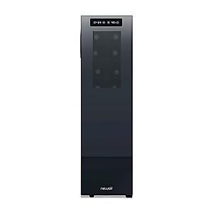 NewAir Shadow-T Series 18 Bottle Thermoelectric Wine Fridge, Dual Temperature Zones, Countertop Wine Refrigerator, Mirrored Compact Wine Cellar, Double-Layer Glass Door Cooler, Vibration-Free