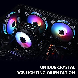 DS 120MM Case Cooling Fan for Computer Case, Fans Side LED Running Lights Effect for PC Case, ARGB Fans with Controller Kit (6Pack RGB Fans kit, G Series)