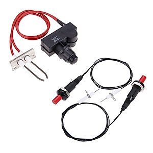 Aupoko 2 Sets Piezo Spark Ignition with Cable Push Button Igniter & Double Ignition Kit Electronic Igniter, Fit for Gas Fireplace Gas Oven Gas Heater Igniter