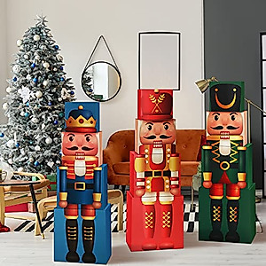 Teling 12 Pcs Christmas Nesting Gift Box Christmas Stackable Box Large Soldier Nutcracker Stacking Gift Boxes Gift Box Decorations for Christmas Wrapping Party Supplies(Nude)