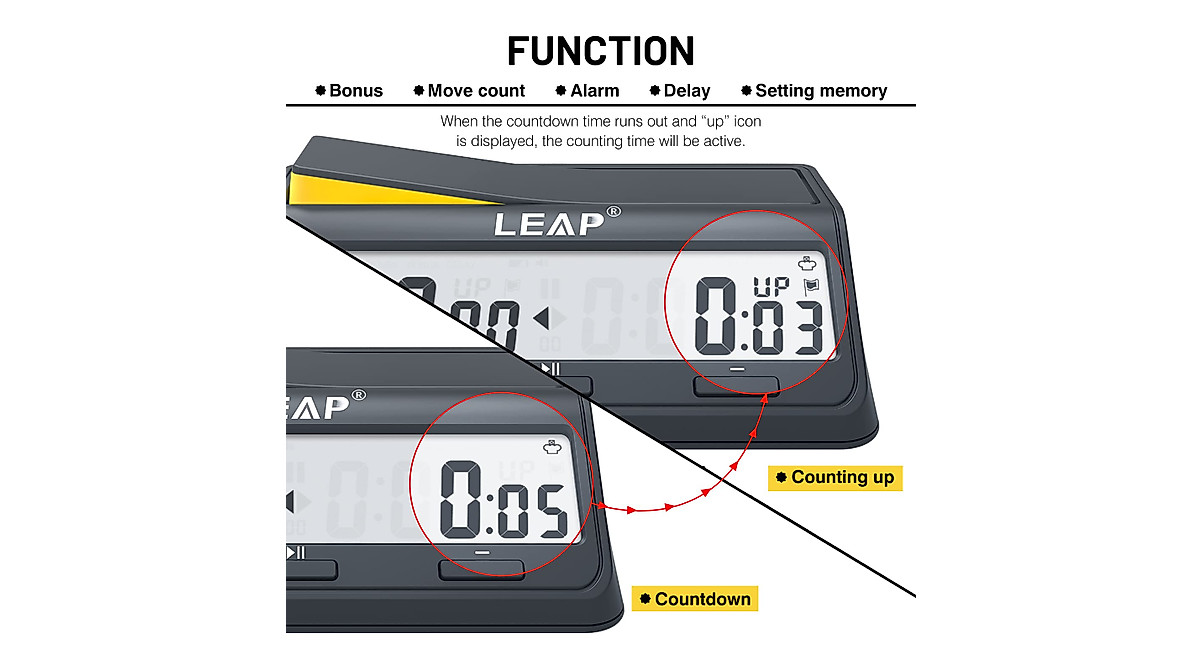 LEAP Digital Chess Clock Timer - Accurate & Easy to Use
