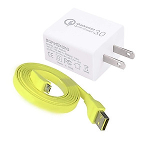 Sqrmekoko Quick Charger Cable Adapter Compatible with Ultimate Ears UE Boom MEGABOOM Wireless Speaker White & Yellow