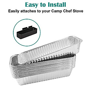 EasiBBQ Aluminum Foil Grill Drip Pans for Camp Chef Portable Grill, Disposable Aluminum Grease Pan Liners, 20 Pack