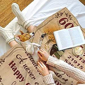 Pigipfu Anniversary Marriage Gifts, Anniversary Blankets 60x50 Gifts for Him, 60th Anniversary Wedding Gifts for Husband, 60 Year Anniversary Wedding Gifts for Wife, Anniversary Wedding Gifts for Her