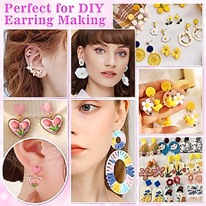 Jewelry Glue with Earring Posts, Anezus 600pcs Stainless Steel Earring Posts Blanks Hypoallergenic Earring Posts and Back with Rubber Earring Backs for Jewelry Making Supplies Earring Findings