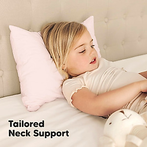 2-Pack Toddler Pillow - Soft Organic Cotton Toddler Pillows for Sleeping - 13X18 Small Pillow for Kids - Kids Pillows for Sleeping - Kids Pillow for Travel, School, Nap, Age 2 to 5 (Mist Pink)