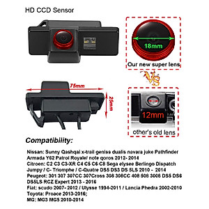 1280x720 Pixels car Back up Camera Reverse for Nissan Qashqa X-Trail Geniss Navara Sunny Citroen C2 C3 C3-XR C4 C5 C6 C8 Peugeot 301 307 307CC 308 308CC 408 508 3008 DS5 DS6 Proace MG3 MG5