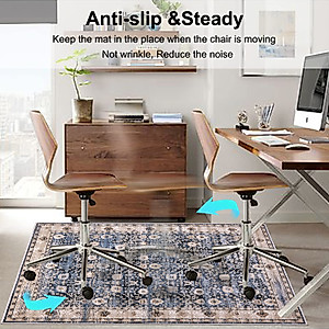 Anidaroel Office Chair Mat for Hardwood and Tile Floor, 47”X59” Computer Chair Mat for Rolling Chair, Desk Chair Mats, Low-Pile Carpet, Anti-Slip Floor Protector Rug