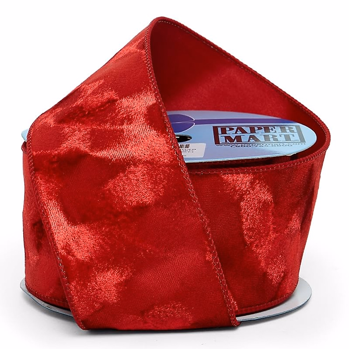 2 1/2" X 10 Yards Brushed Velvet Wired Ribbon,Red, Roll 1