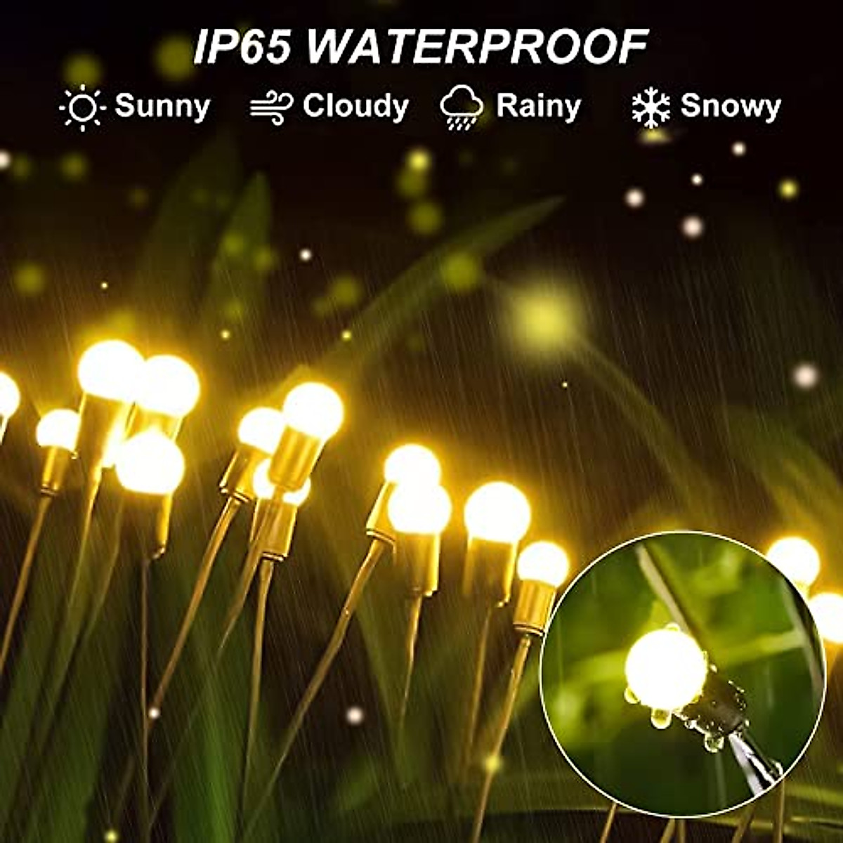 Solar Garden Lights Outdoor Waterproof, 𝐍𝐞𝐰 𝐔𝐩𝐠𝐫𝐚𝐝𝐞𝐝 10LED Firefly Lights Solar Outdoor, 2 Modes Breath & Warm White, Solar Outdoor Lights Decorative for Yard Pathway Landscape, 2 Pack