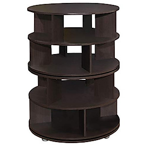 KB Designs - Revolving 16 Pair Shoe Rack Storage Organizer, Chocolate
