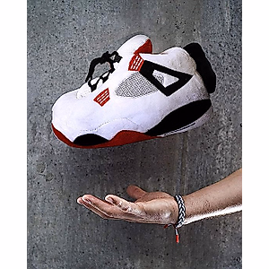 MOLERFO Sneaker Slippers Non Slip Sole Indoor House Plush Slippers Unisex Indoor Floor Cotton Shoes (white-BH,5.5,12,Women)