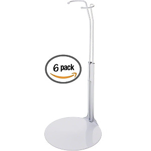 Doll Stand 2201 - White Doll Stand for 11" to 12" Small-Waisted Fashion Dolls, 6-Pack