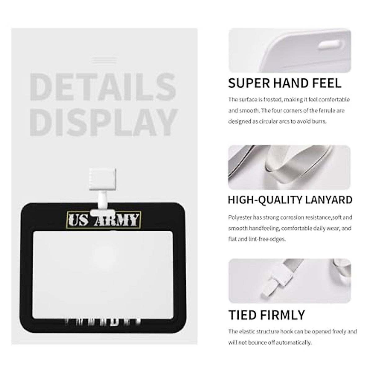 Army Retired Flag Durable Hanging Rope Card Badge Holder Suitable All Occasions1