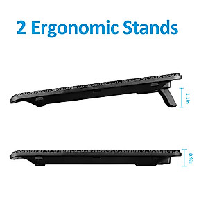 AICHESON Laptop Cooling Pad 2 1000RPM Fans Portable Computer Cooler, Blue LEDs, S007