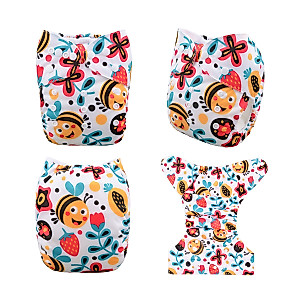 babygoal Reusable Cloth Diapers for Girls, Adjustable Washable Nappy 6pcs+ 6pcs Microfiber Inserts+One Wet Bag 6YDG08