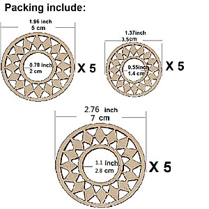 Nwsrayu 15 pcs 3 sizes Wood Crystal Ball Stand for 30 - 150 mm Sphere, Wooden Mini Sphere Holder, Crystal Ball Display (5S+5M+5L)