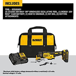 DEWALT DCS355C1 20V Max XR Brushless Oscillating Tool Kit