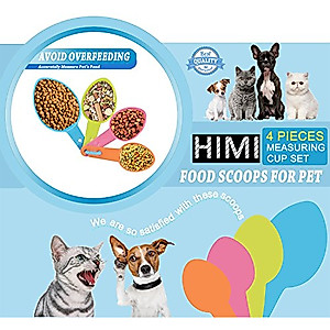 HINMAY Pet Food Scoops Plastic Measuring Cups Set for Dog Cat and Bird Food (Random Color)