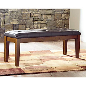 Signature Design by Ashley Ralene Tufted Upholstered Dining Room Bench, Medium Brown