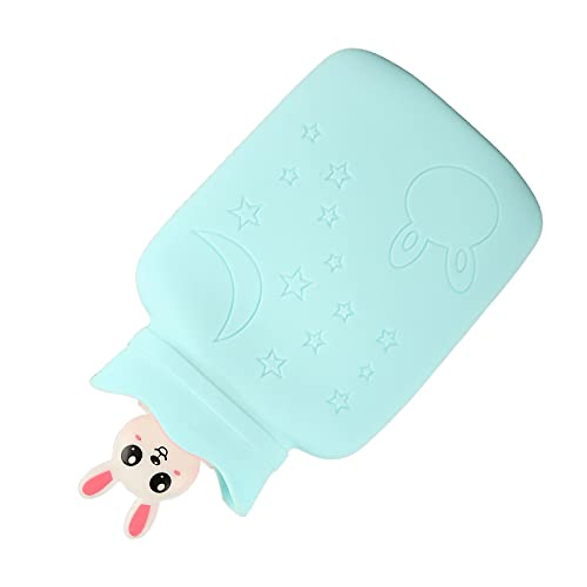 Silicone Hot Water Bottle, Beautiful Microwave Heating, Explosionproof, High Temperature Resistant, Hot Compress Hot Water Bottle (Blue)