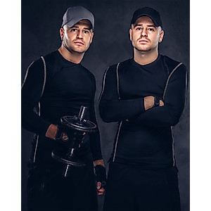 Hicarer 6 Pack Men's Athletic Compression Shirts Long Sleeve Workout Running Undershirt Thermal Sport Base Layer Top(Medium,Multicolor)