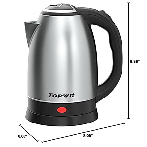 TOPWIT Electric Kettle Hot Water Kettle, 2.0L Stainless Steel Electric Tea Kettle & Coffee Kettle, BPA-Free Water Warmer with Fast Boil, Auto Shut-Off & Boil Dry Protection