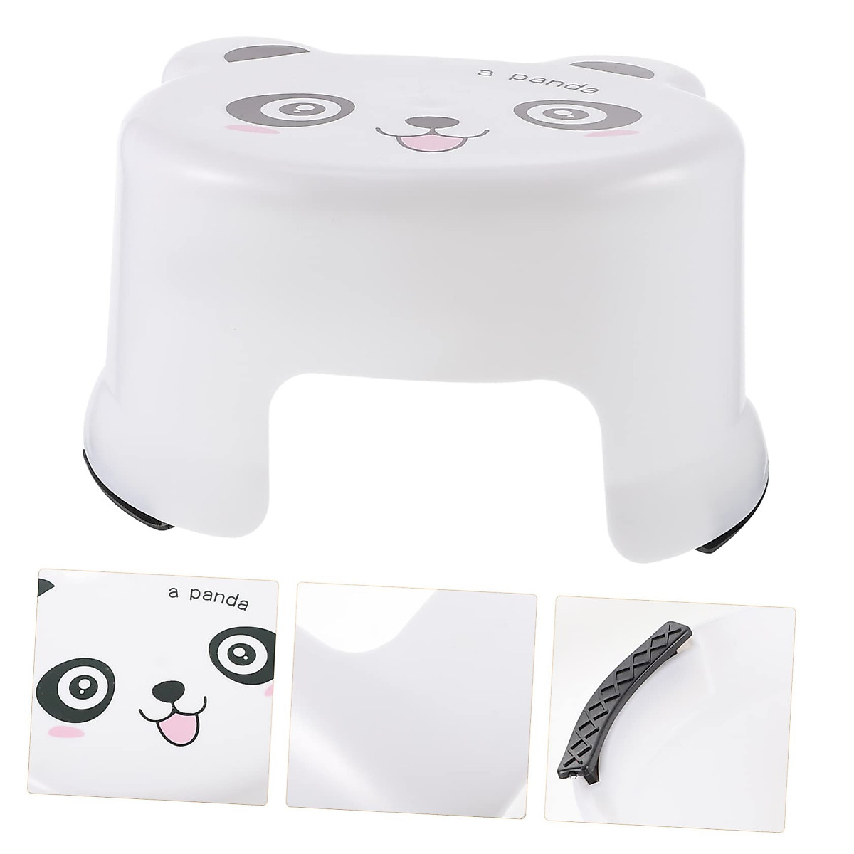 Cartoon Plastic Stool Bathroom Stools for Adults Bathroom Stool for Toddlers Round Ottoman Toilet Step Stool Stool Potty Training Small Stool Toilet Child White