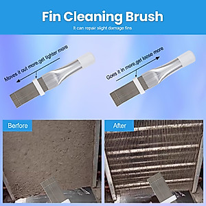 SUREPHON 6 PCS Air Conditioning Fin Cleaner Set, Air Conditioner Fin Comb Straightener Tool, HVAC Coil Cleaning Brush for AC Radiator Evaporator Maintenance Clean Tool