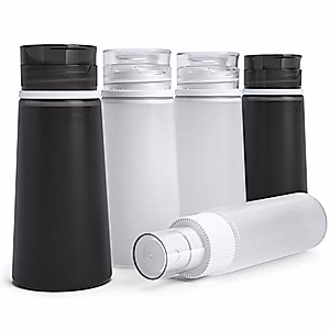 Valourgo Leak Proof Travel Size Bottles, TSA Approved Portable Silicone Containers Plastic Spray Bottle for Travel Size Toiletries Refillable Travel Accessories Handy 5 Pieces Travel Kit (3.4 fl. oz)