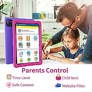 JUNINKE 2023 New Tablet Android 12.0, Kids Tablet, 10 inch Android Tablet, 3+64GB, Quad-Core Tablets, IPS HD Screen, Powerful Performance, High Capacity, Long Battery Life (Purple)