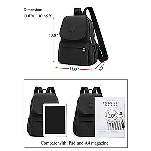 Collsants Women Small Backpack Purse Nylon Mini Backpack for Teen Girls Casual Fashion Daypack(Black)