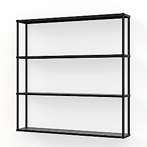 Mango Steam Wall-Mounted Steel Shelving Unit for Kitchen, Storage or Display Use -36 H x 36 W x 6 D Inches- Black -