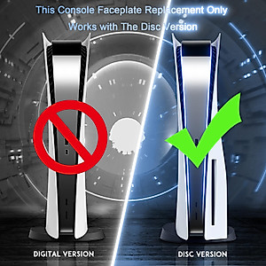 SIKEMAY PS5 Cover Plates for Playstation 5 Console Disc Edition, PS5 Accessories Face Plates Side Shell with Cooling Fan Vents, Hard Shockproof Protective Custom Dust Skin Covers Case (Plating Black)