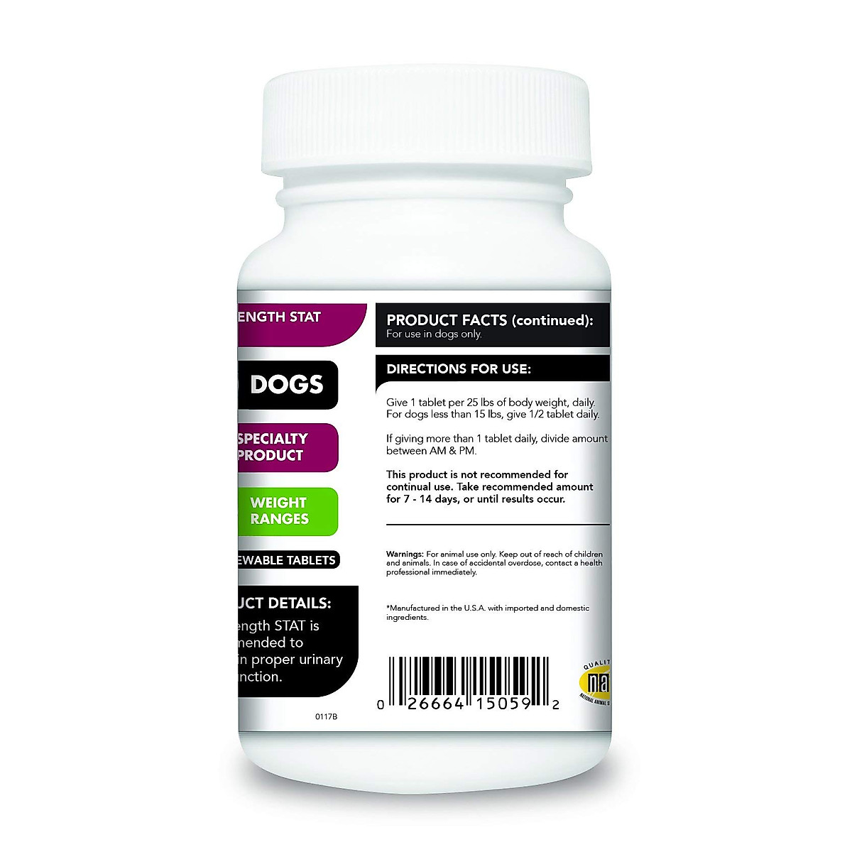 VetriScience Laboratories - UT Strength STAT for Dogs, Urinary Tract Support Supplement for Dogs, 90 Chewable Tablets