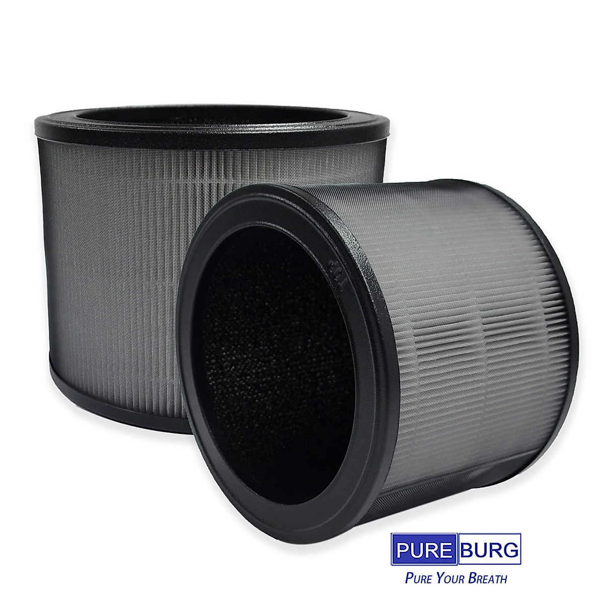 PUREBURG A231 A230 True HEPA Replacement Filters Compatible with Winix A230 A231 PlasmaWave Air Purifiers, Filter O, 1712-0100-00, H13 3-Stage Filtration Activated Carbon Air Clean Dust VOCs,2-Pack