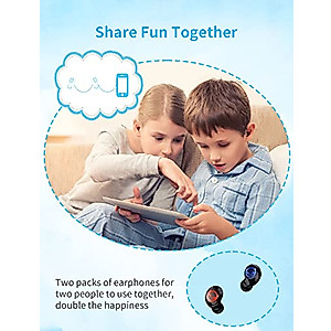 Kids Wireless Headphones, Bluetooth Little Devil Headphones with Charging case, Boys Sports Waterproof Stereo Game Headphones, 36H Play time Light Ears