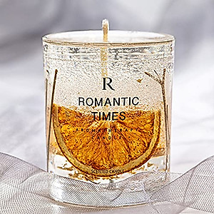 Romantic Times Jelly Scented Candles Real Flower Essential Oil Incense Candle Soothing Fragrance Cup 7.4 Oz Burning 50 Hours Floral Decorative (Velvet Rose)