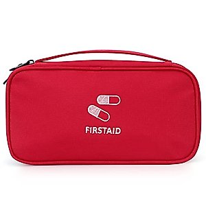 FYY Empty First Aid Bag, Red First Aid Bag Empty Portable Medical Organizer Bag for Traveling,Camping,Hiking,Home,Office-Red