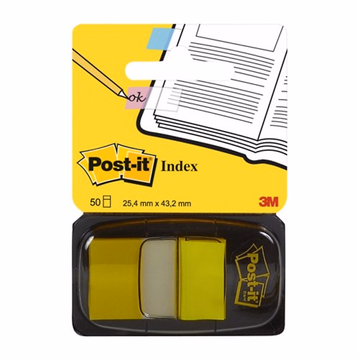 Post-it Flags, Yellow, 1-Inch Wide, 50/Dispenser, 1-Dispenser/Pack