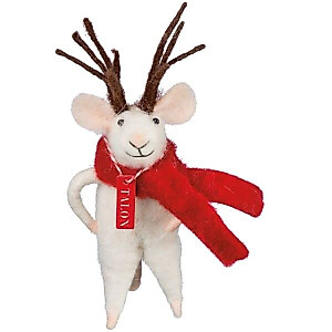 Primitive Christmas Felt Talon Reindeer Mouse Ornament for Kitchen, Farmhouse, Holiday, Home Decor