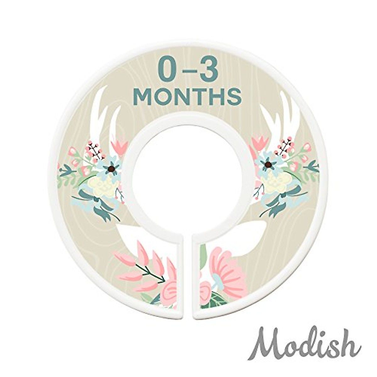 Modish Labels Baby Clothes Size Dividers, Baby Closet Organizers, Size Dividers, Baby Closet Organizers, Closet Dividers, Clothes Organizer, Girl, Woodland, Deer, Boho, Floral Antlers, Flowers (Baby)
