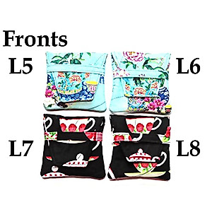 Large Teabag Shaped Tea Bag Wallet, Quilted, Handcrafted, Nothing Falls Out, Secure Hold, Tea, Your Choice of Tea Cups or Tea Pots