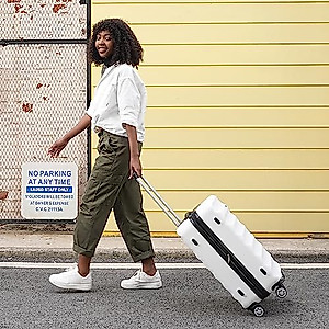 GinzaTravel 3-Piece Luggage Set with TSA Locks, Expandable, and Friction-Resistant in white - Includes 20", 24" & 28" Spinner Suitcases